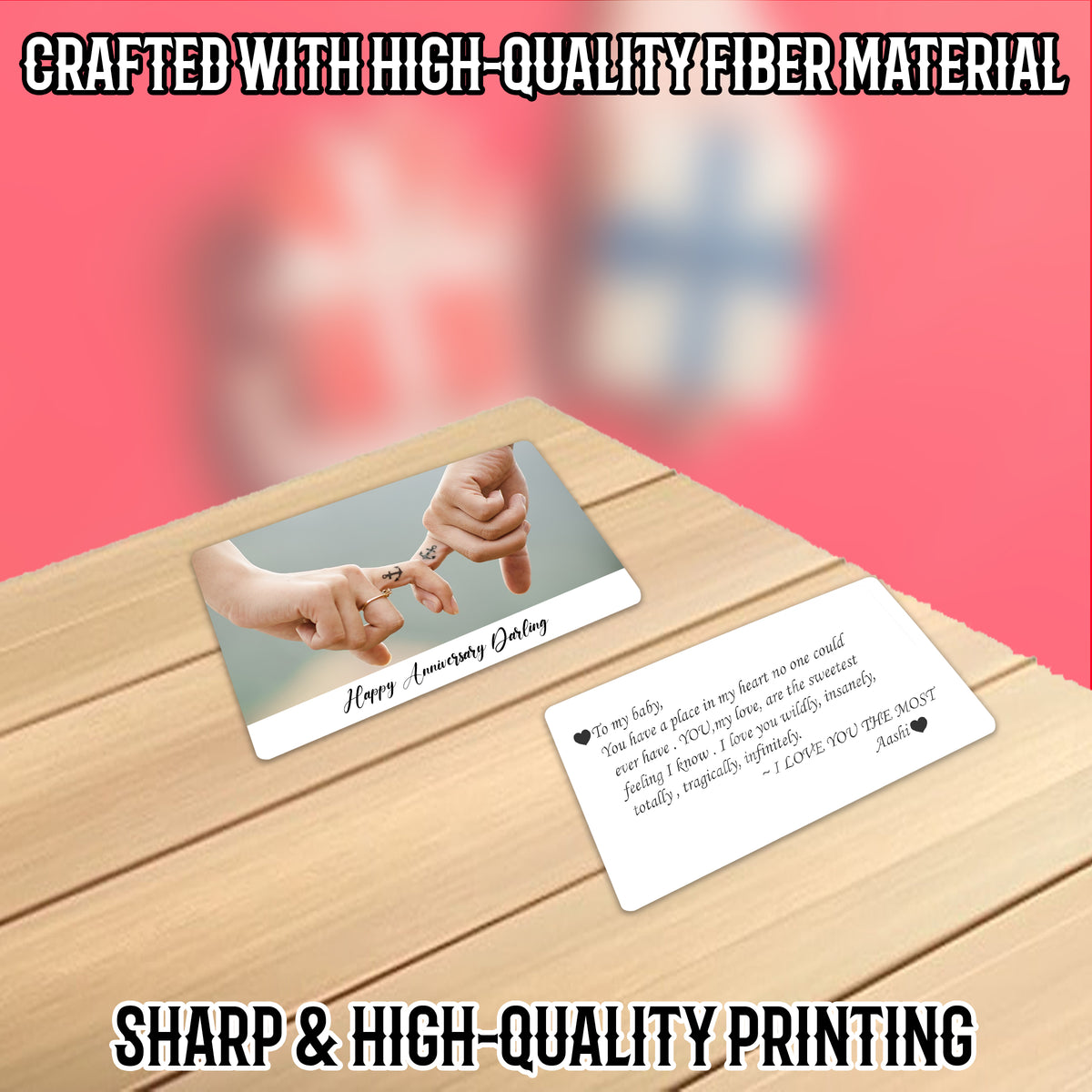 Personalized Wallet Insert Card with Photo & Custom Text